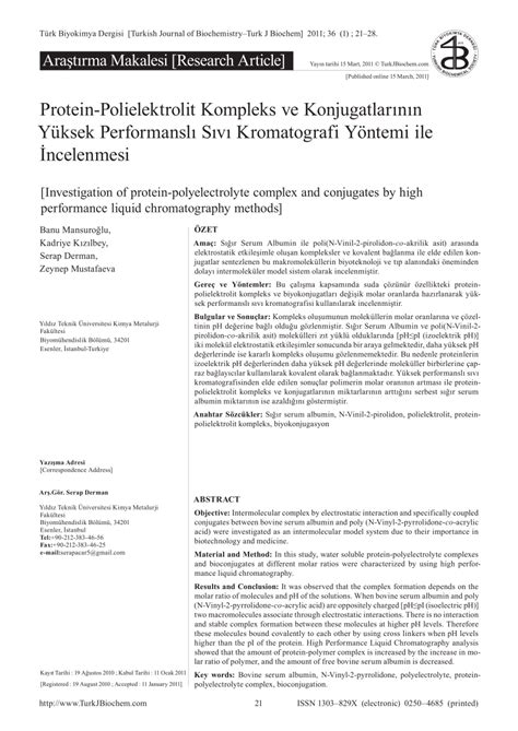 Pdf Investigation Of Protein Polyelectrolyte Complex And Conjugates By High Performance Liquid