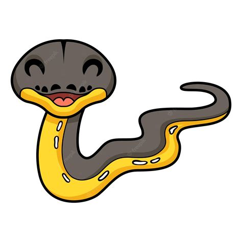 Premium Vector Cute Platinum Titanium Reticulated Python Cartoon