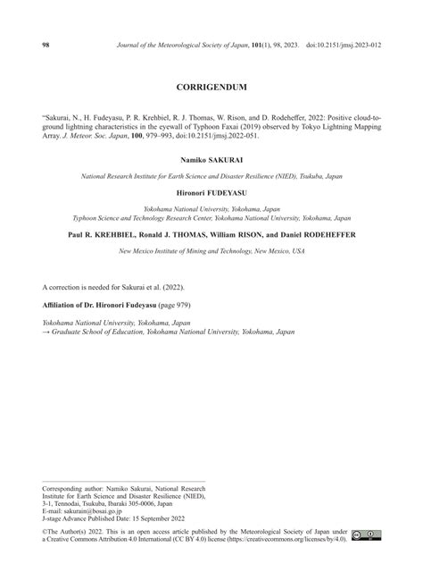 Pdf Corrigendum Positive Cloud To Ground Lightning Characteristics