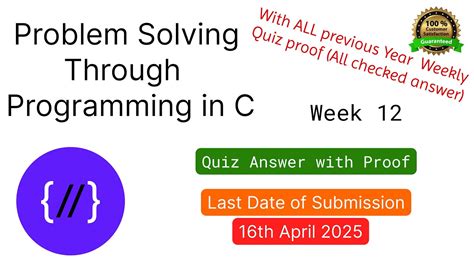 Nptel Problem Solving Through Programming In C Week 12 Quiz