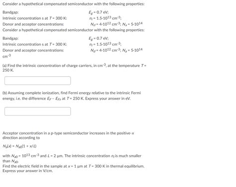 Solved Consider A Hypothetical Compensated Semiconductor