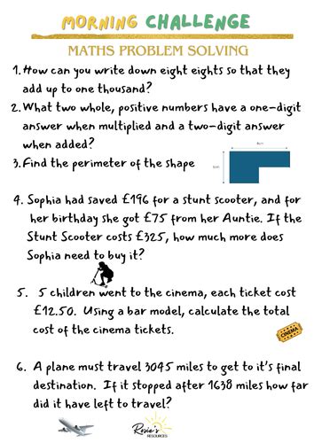 Math Problem Solving Teaching Resources