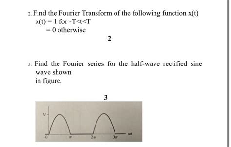 Solved Find The Fourier Transform Of The Following Chegg