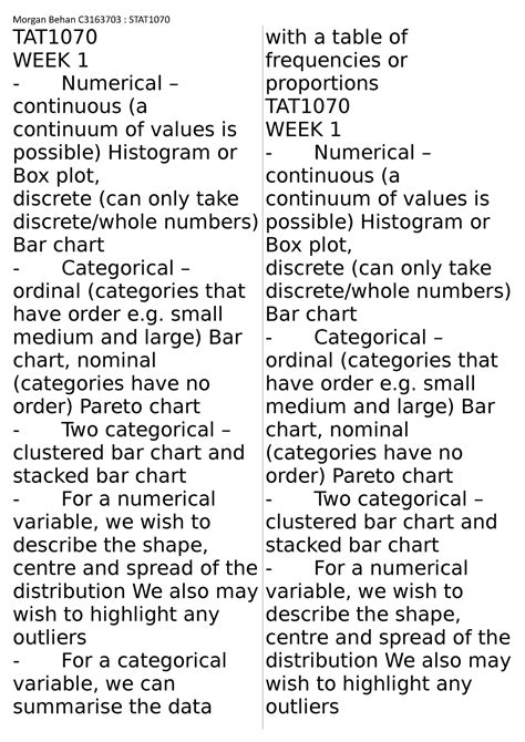 stat mid sem mid sem summary morgan behan c3163703 stat tat week
