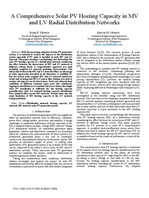 A Comprehensive Solar Pv Hosting Capacity In Mv And Lv Radial Distribution Networks Pdf