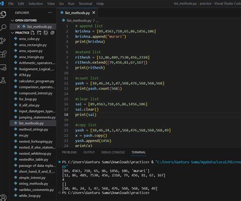 Gunturu Suma On Linkedin Task 10 Practice List And List Methods And List Compherension Task