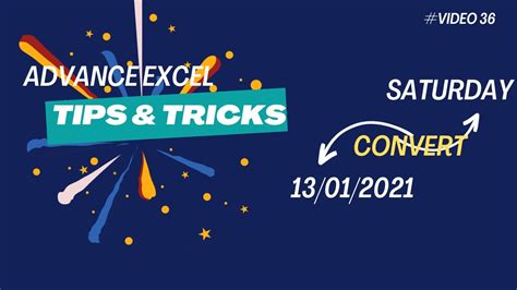 microsoft excel tutorial trick 2 date into days excel tips and
