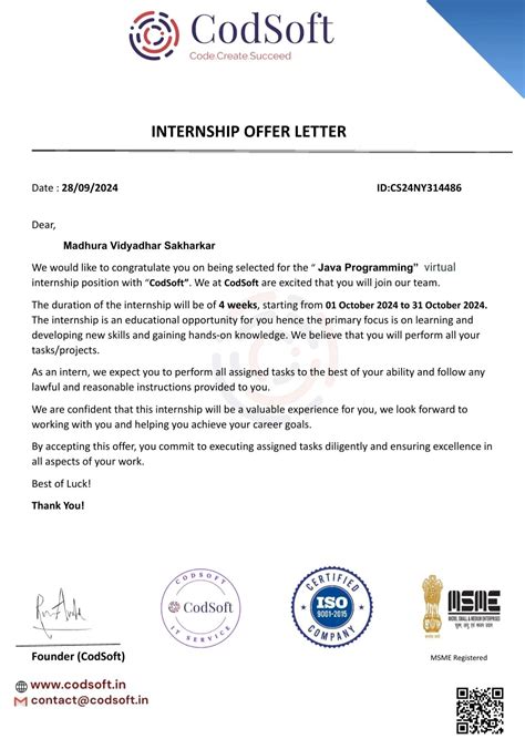 Madhura Sakharkar On Linkedin Internship Learning Codsoft Intern Skills Programming Java