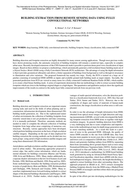 Pdf Building Extraction From Remote Sensing Data Using Fully Convolutional Networks