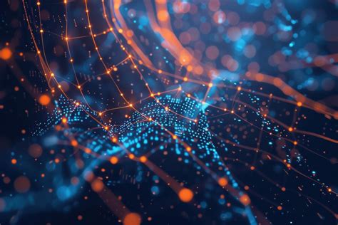 Abstract Ai Algorithm Background With Futuristic Neural Networks And