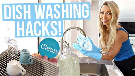 22 Dish Washing Hacks How To Do Dishes Faster And Easier Youtube