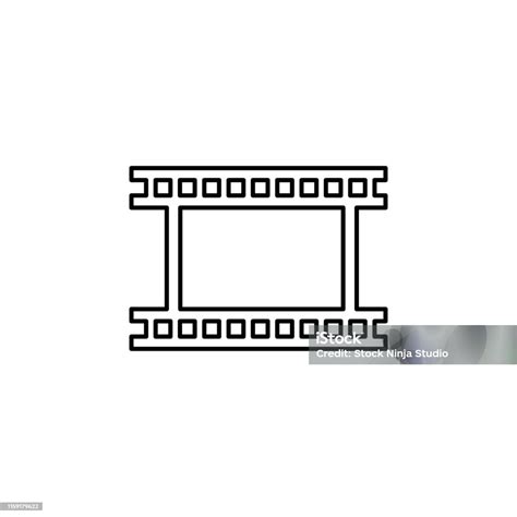 앱 Ui 웹 사이트에 대한 평면 스타일 벡터의 필름 스트립 선 아이콘 필름 릴 블랙 아이콘 벡터 Film Screening에 대한 스톡 벡터 아트 및 기타 이미지 Istock