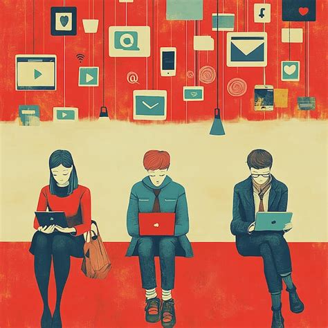 People Testing Social Media Premium Ai Generated Image