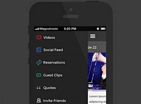 精致的侧滑菜单设计案例 界面设计 火龙果软件工程