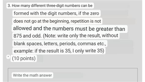 solved 3 how many different three digit numbers can be