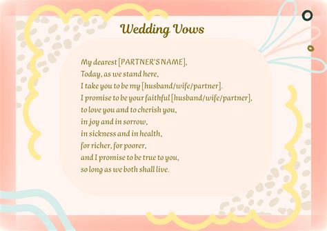 Wedding Vows Template Free Download Pdf Agile