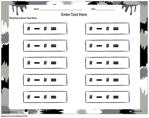 Free Subtraction Worksheets Create With Storyboard That