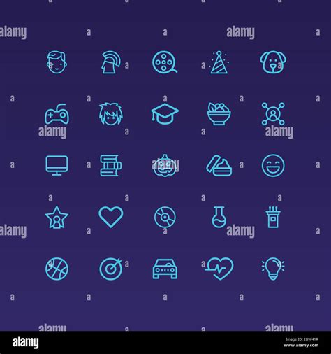 Category Icons Ui Design App Vector Isolated Image Stock Vector Image And Art Alamy