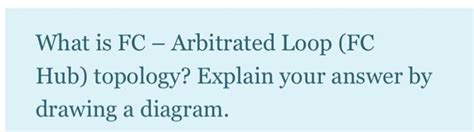Solved What Is Fc Arbitrated Loop Fc Hub Topology
