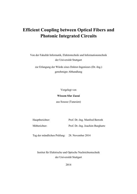 Pdf Efficient Coupling Between Optical Fibers And Photonic Integrated Circuits