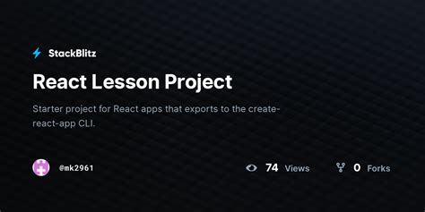 React Lesson Project Stackblitz