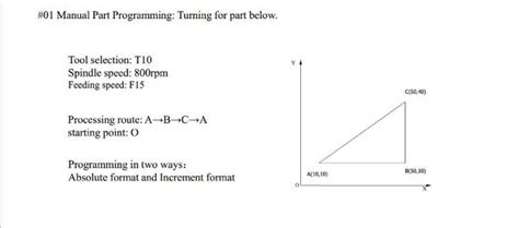 Solved 01 Manual Part Programming Turning For Part Below