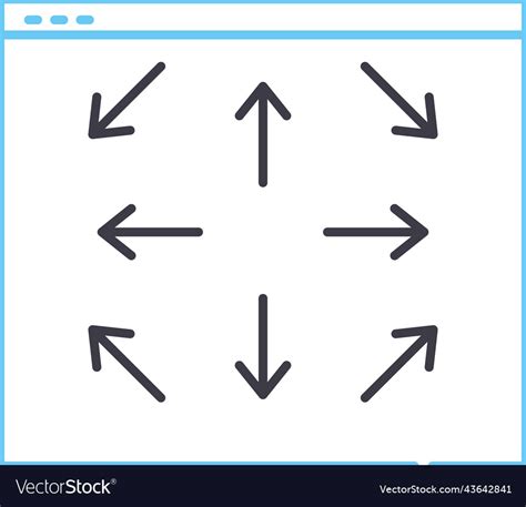 Website Navigation Line Icon Outline Symbol Vector Image