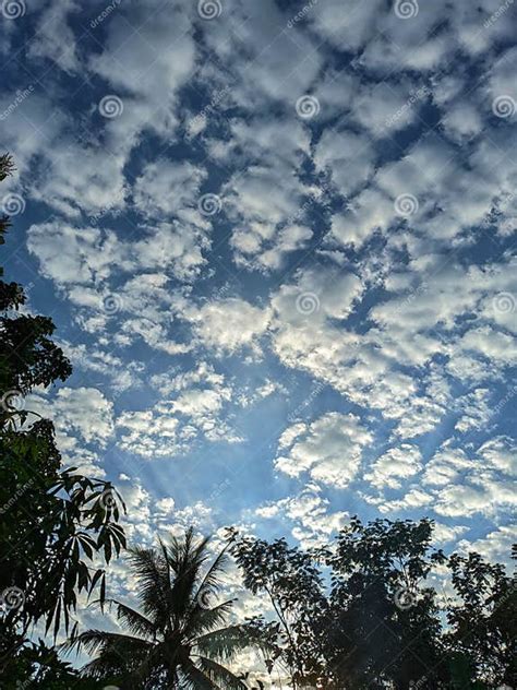 A Photo Of A Blue Sky With A Unique Cloud Blob Stock Image Image Of