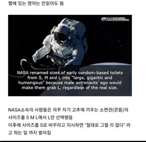나사 우주비행사들용 콘돔 유머움짤이슈 에펨코리아
