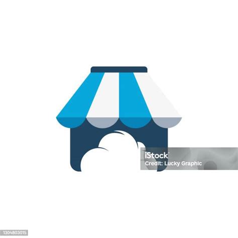 온라인 상점 로고 디자인 컨셉 벡터 픽셀 샵 기호 템플릿 클라우드 스토어 로고 기호 가방에 대한 스톡 벡터 아트 및 기타 이미지