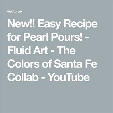 Pearl Pouring Art Recipe Fluid Art Tutorial