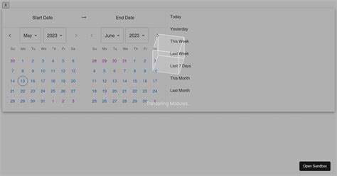 Mui Daterange Picker Examples Codesandbox