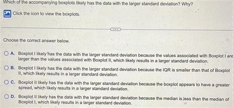 Answered Which Of The Accompanying Boxplots Likely Has The Data With