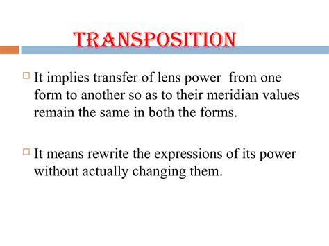 Transposition Ppt