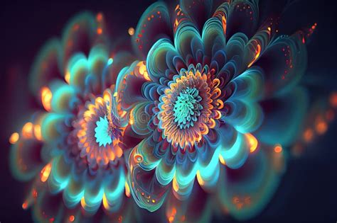 3d abstraction fractal generative ai stock illustration illustration