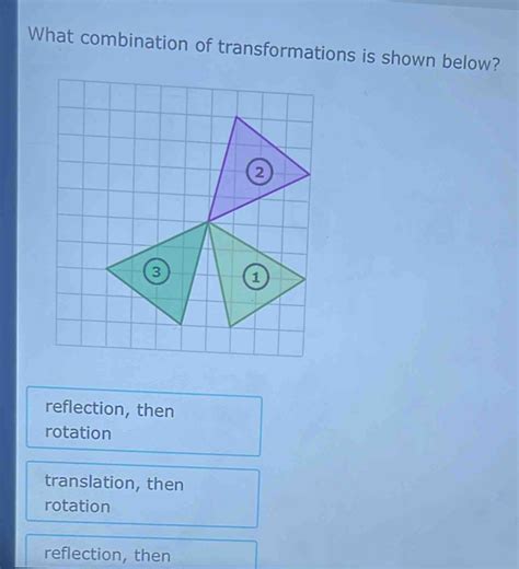 Solved What Combination Of Transformations Is Shown Below Reflection