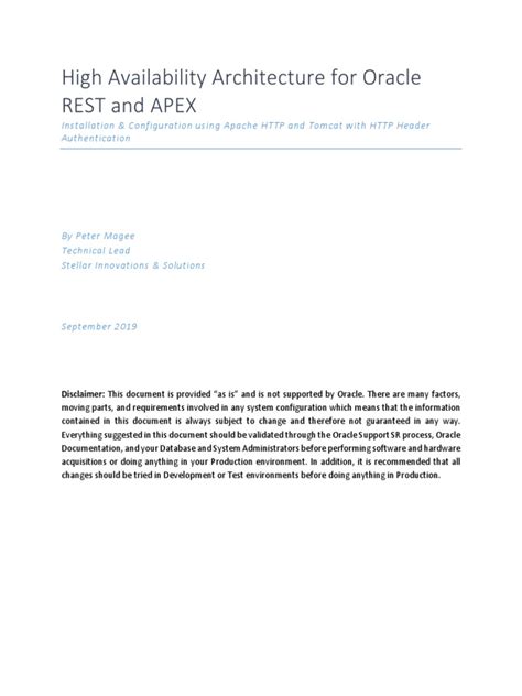 Ha Oracle Ords Apex With Header Authentication Pdf Networking