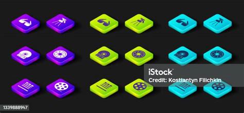 좌석 필름 릴 Cd Dvd 디스크 카메라 셔터 삼각대 및 3d 시네마 안경 아이콘으로 시네마 강당을 설정합니다 벡터 3차원