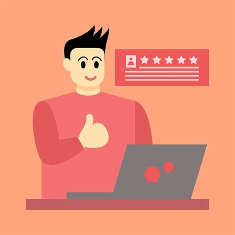 고객 온라인 리뷰 평가 및 피드백 그림 프리미엄 벡터