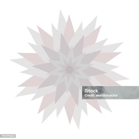 그래픽 꽃 아이콘입니다 삼각형 별 모양입니다 회색 색상입니다 귀여운 추상 장식 요소입니다 평면 디자인입니다 격리 흰색 배경입니다 귀여운에 대한 스톡 벡터 아트 및 기타