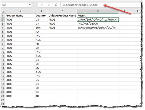 Excel Concatenate The Values In One Column Separated By Based On The Values Assigned To