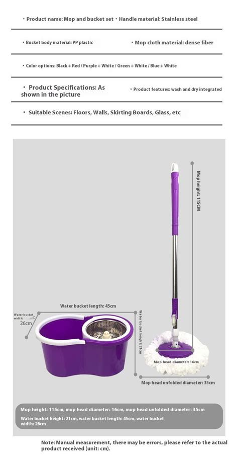 Mop Lantai Putar Spin Mop Set Baldi Pengering Mudah Bebas Cuci Tangan