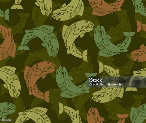 물고기 군 패턴입니다 어 부 의류 텍스처입니다 육군 배경입니다 보호 군인 장식입니다 벡터 일러스트 레이 션 Militarism에 대한 스톡 벡터 아트 및 기타 이미지