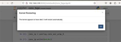 jupyter kernel dying upon write to custom ip is this an address