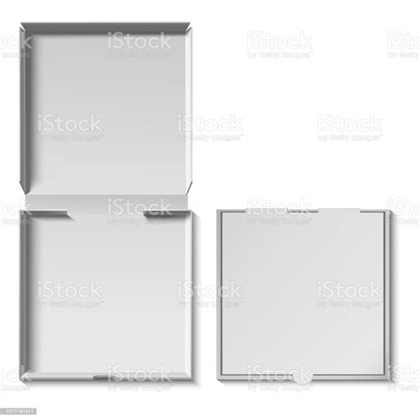 현실적인 상세한 3d 빈 빈 오픈 및 폐쇄 피자 상자 템플릿 모형 벡터 0명에 대한 스톡 벡터 아트 및 기타 이미지 0명 3차원 형태 개념 Istock