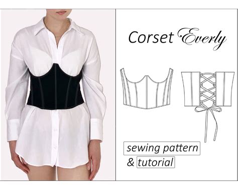 Corset Pattern Double Sided Corset Sewing Pattern Pdf Underbust Corset Belt Instant Download