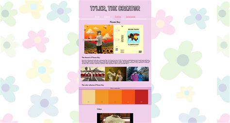Tyler The Creator HTML CSS Website Behance