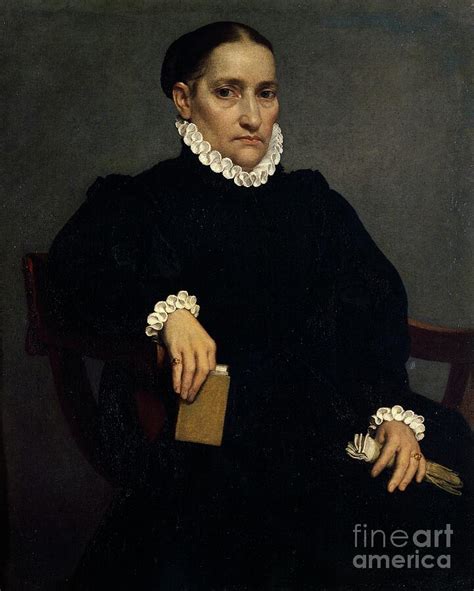 Portrait Of Elderly Woman In Black By Giovanni Battista Moroni Painting By Giovanni Battista