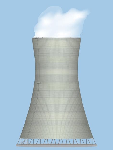 Premium Vector Nuclear Cooling Tower Vector Illustration
