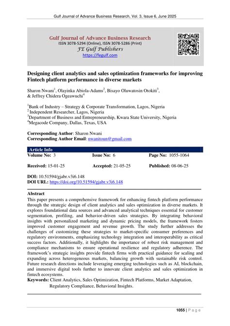 Pdf Designing Client Analytics And Sales Optimization Frameworks For